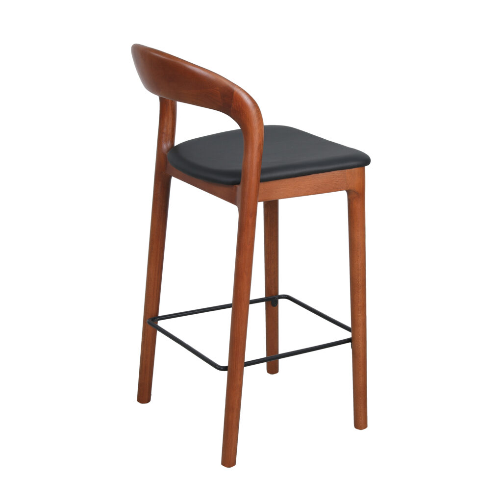 Piso Harbour madera nogal asiento acolchado color negro 66 cm - La ...